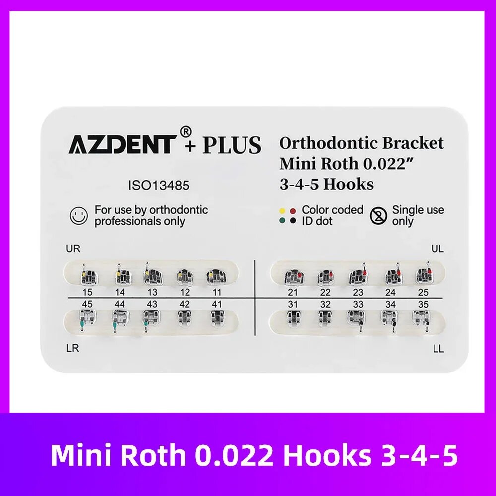 Azdent PLUS Mini Roth 0.022 3-4-5 Hooks