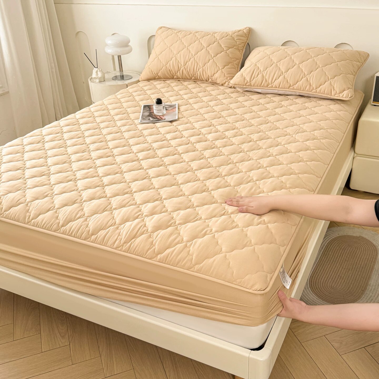 Простыня 100% хлопок, золотистый, 180x220 см для матраса 5-28 см, одинарная, без наволочек