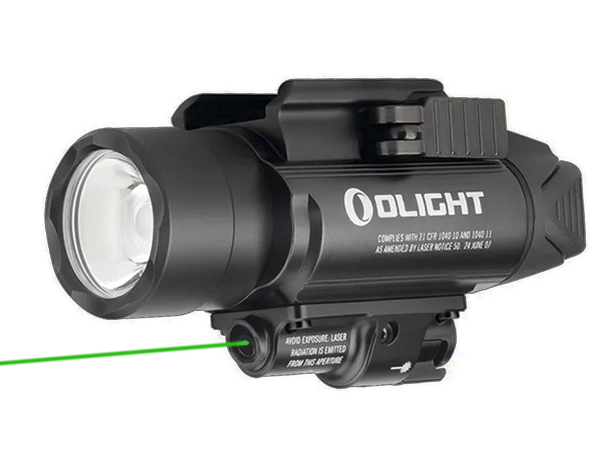 Пистолетный фонарь Olight Baldr Pro Black с лазерным целеуказателем, 2 x CR123A, 1350 люмен