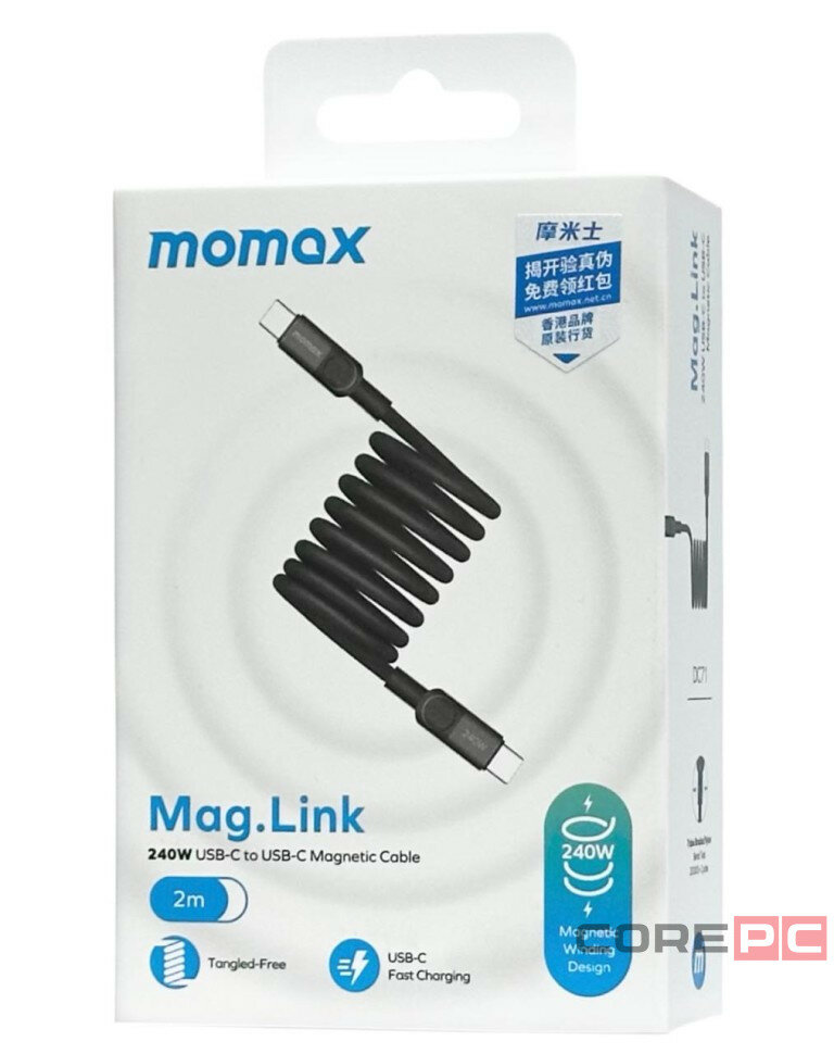 Usb Кабель-зарядка Type-C на Type-C Momax Mag.Link 240W DC71D 2м черный