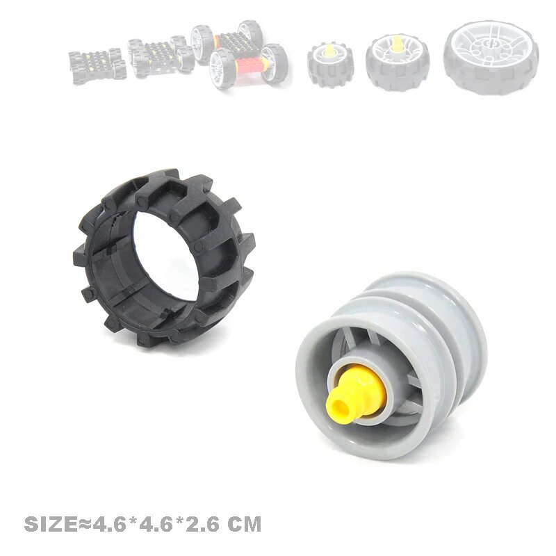 Yiuiuly Большие пластиковые строительные блоки для детей 46mm wheel
