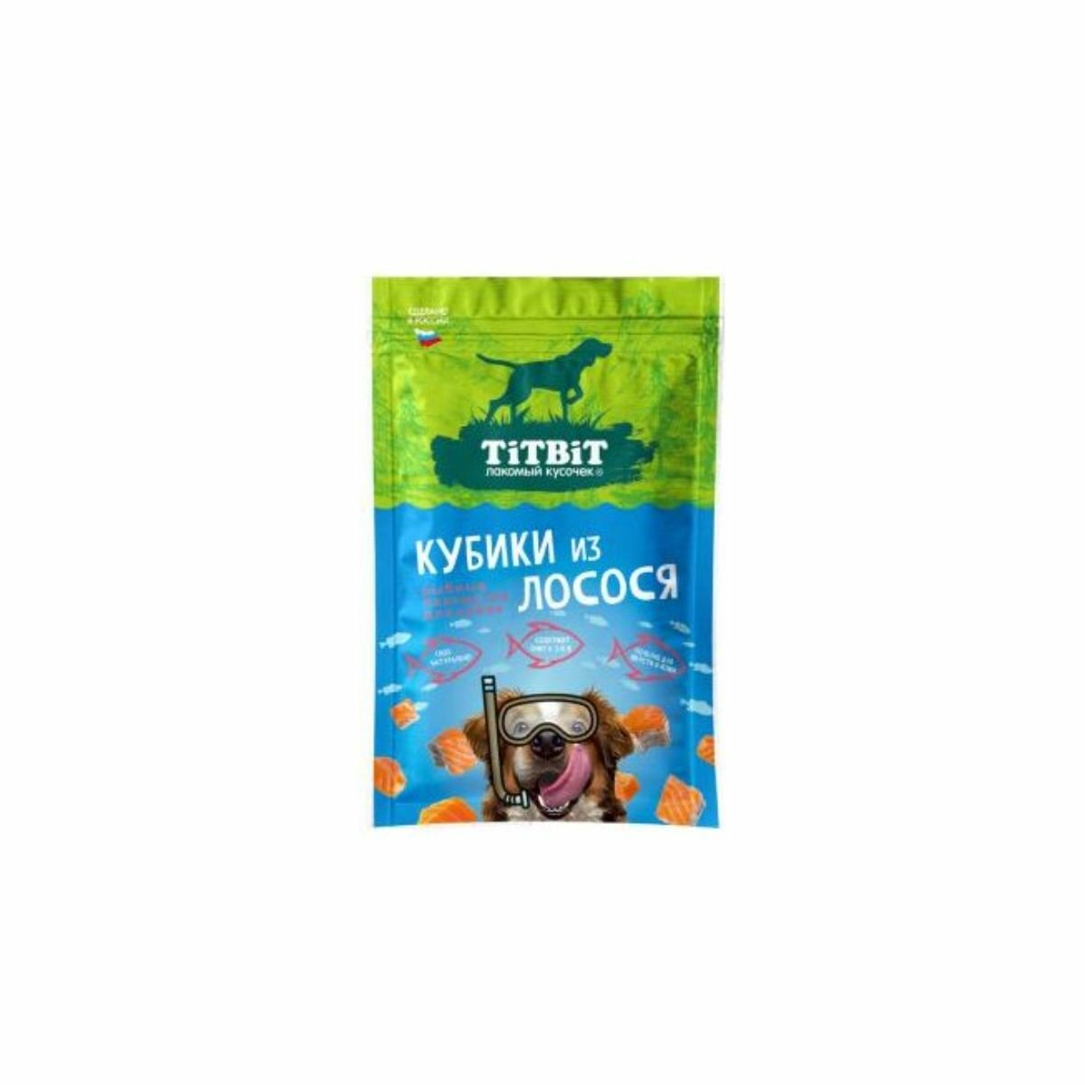 Titbit Лакомства для собак, Кубики из лосося, 80 гр.