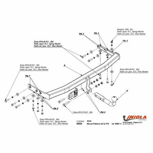Фаркоп SEAT (TOLEDO IV htb. (excl. Scoutline) ) IMIOLA N024