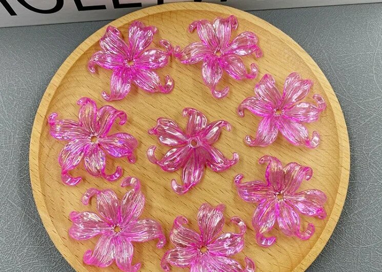 Акриловые цветы розовые Jiujue 10 шт. rose red ab