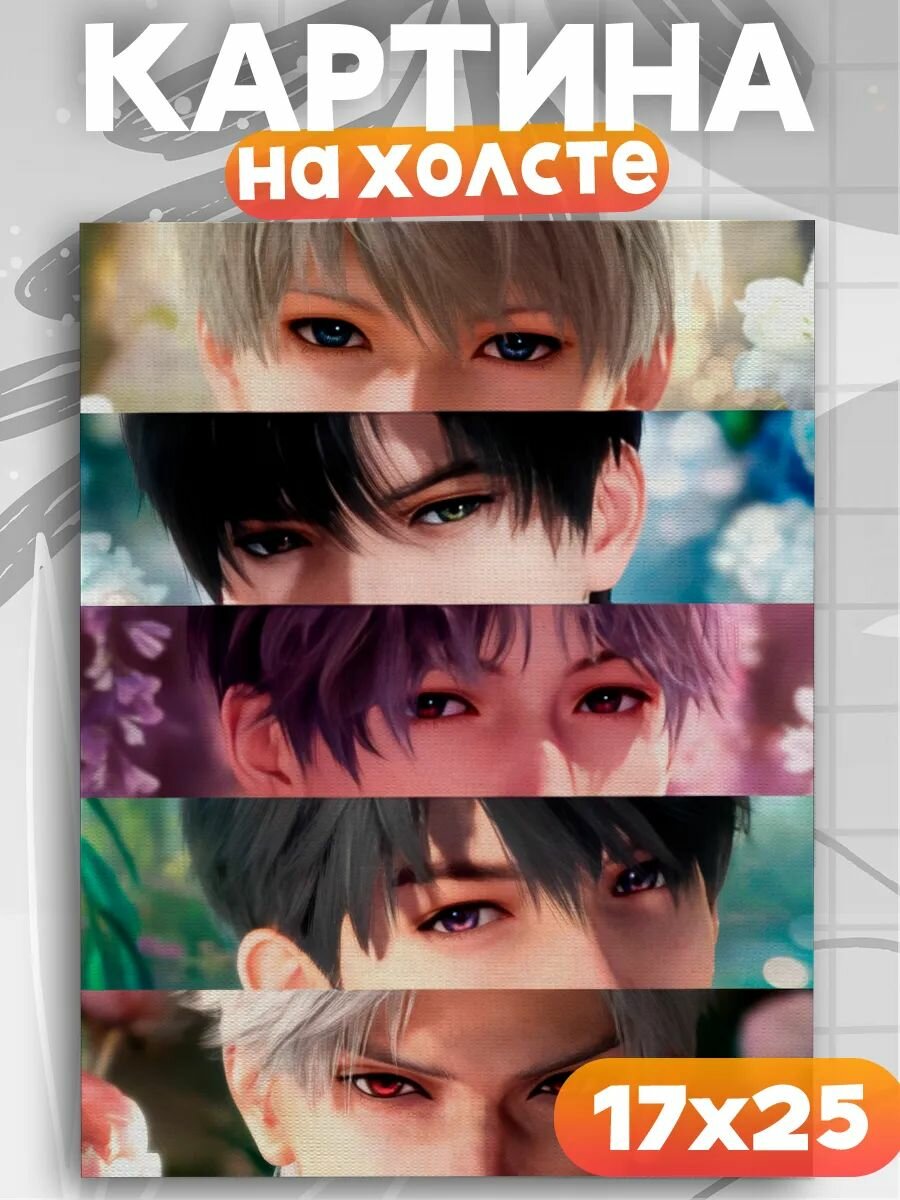 Картина на стену Love and Deepspace, на подрамнике, 1шт, 25х17 размер.