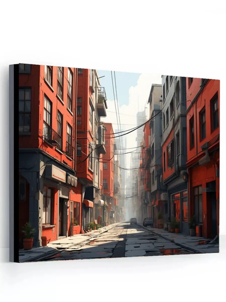 Картина на стену для интерьера "Город", на подрамнике, 40 x 50 см