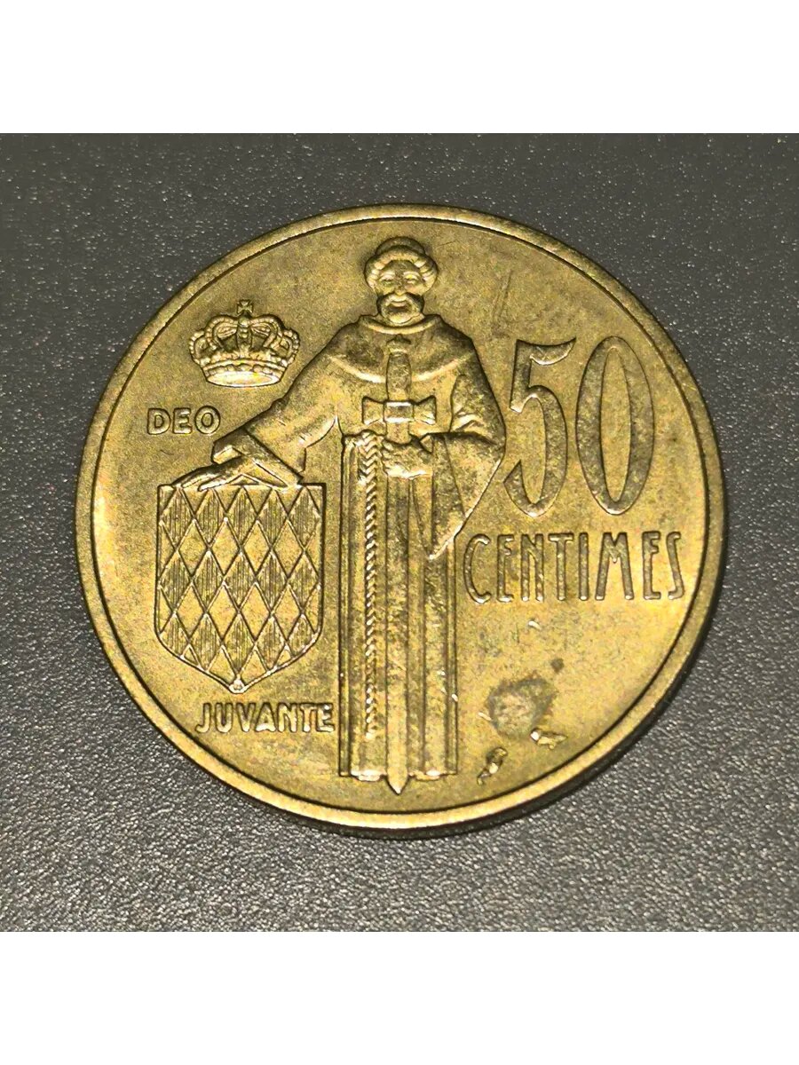 Монета 50 сантимов Монако 1962 г