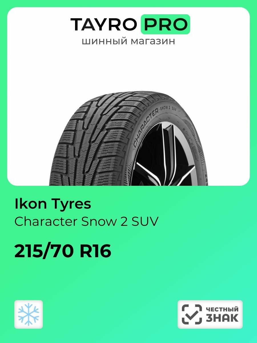 Зимние шины Ikon Tyres Character Snow 2 SUV 215/70 R16 100R, уровень шума ~80дБ (арт. T742942)