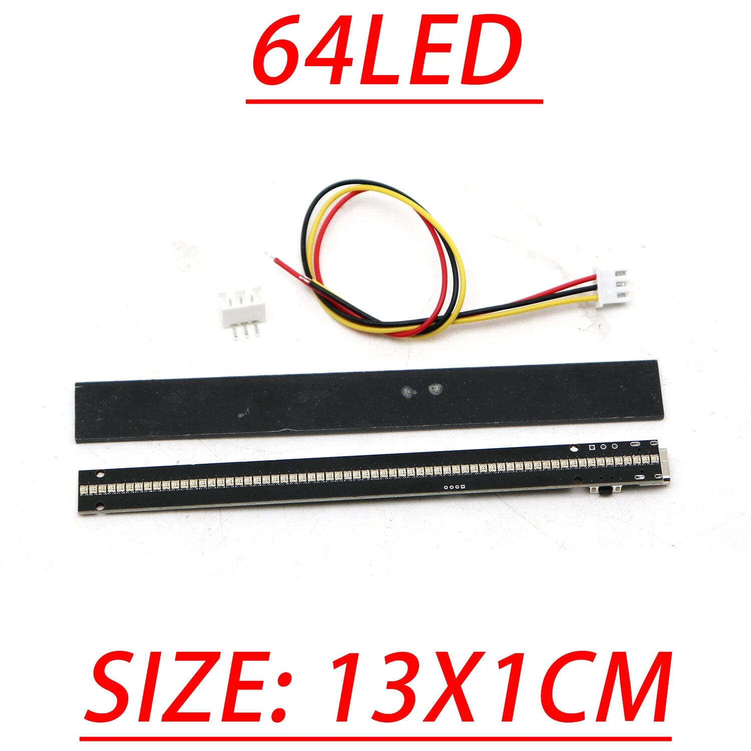 64 LED RGB индикатор уровня звука 13x1 см