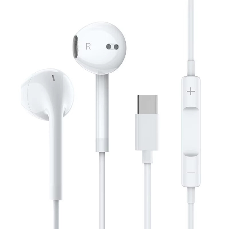 Накладные наушники для iPhone 12-16, Type-C разъем, белый цвет, упаковка в пакет (модель S2-2)