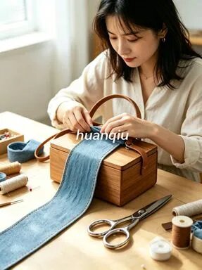 Двусторонняя джинсовая лента сплошного цвета, 1 метр
