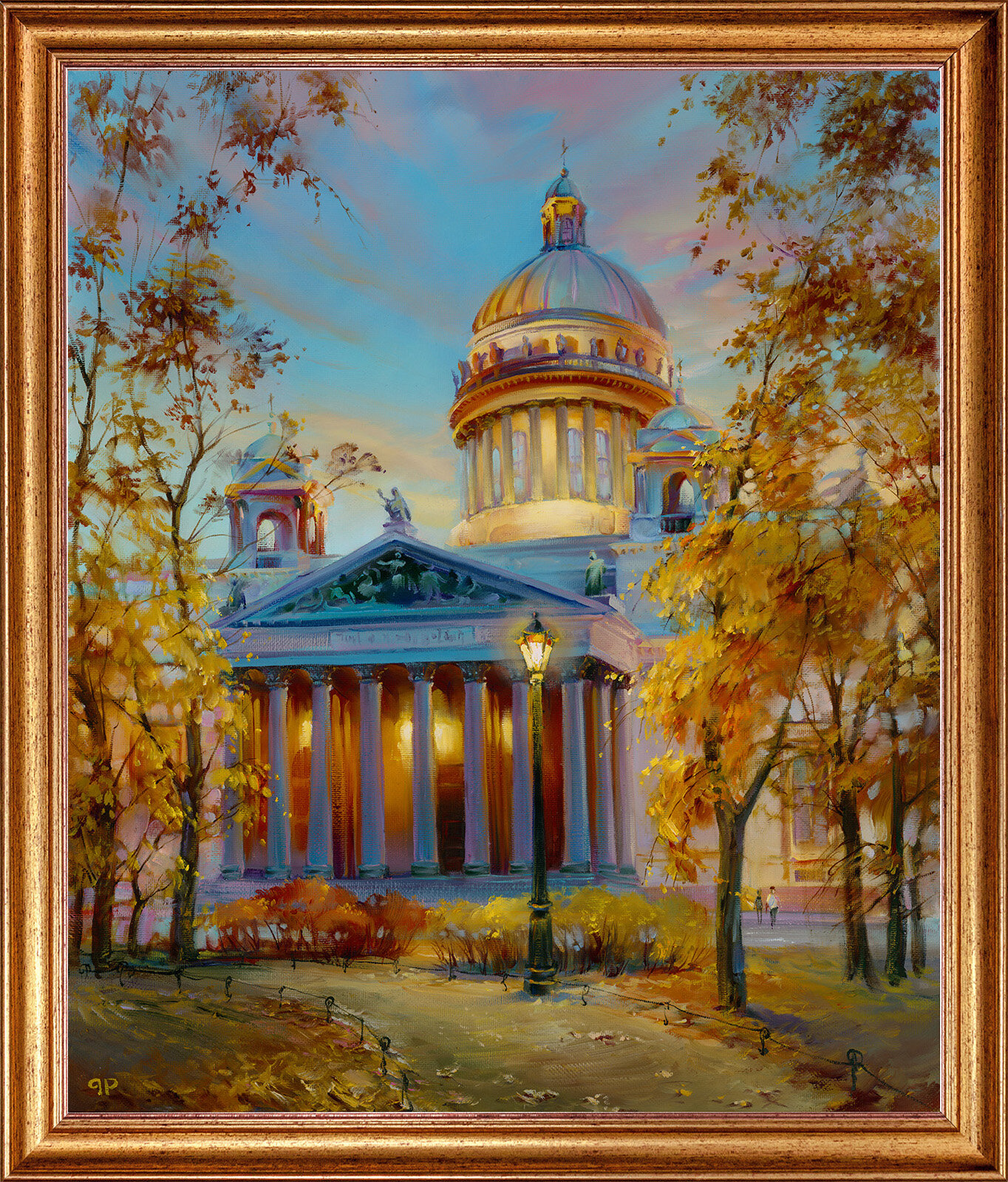 Картина на холсте, "Вечерний Санкт-Петербург", 50х60 см, художник - Романов Роман. Холст на деревянном подрамнике, оформлена в багет, Арт. РР-х64