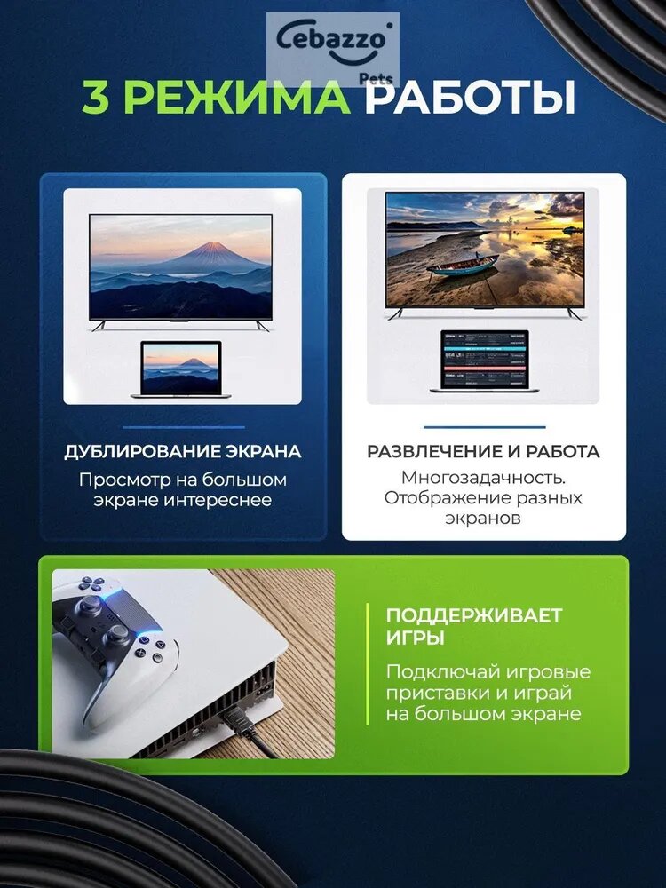 Видеокабель HDMI/HDMI, 1 м, черный