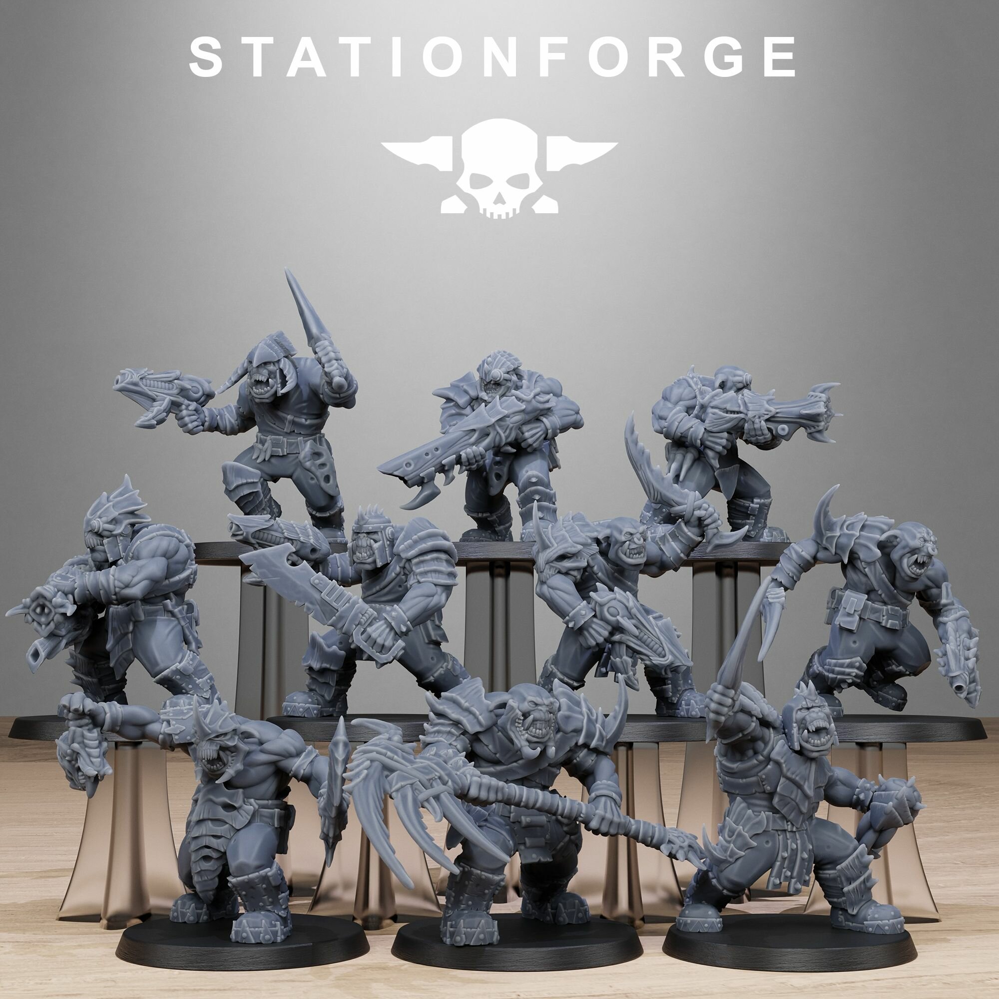 Orkaz Biotech Looters. С подставками. Warhammer 40.000