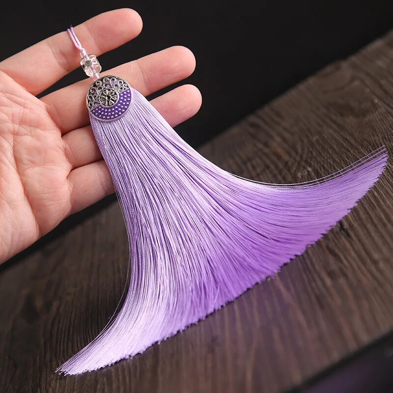 2 шт. шелковистые кисточки из полиэстера 15 см для рукоделия Сиреневый, light purple