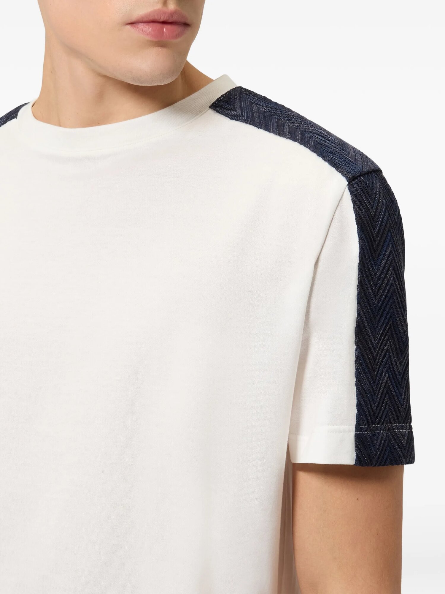 Футболка Missoni Zigzag-panel T-shirt, размер 52, white — фото 1