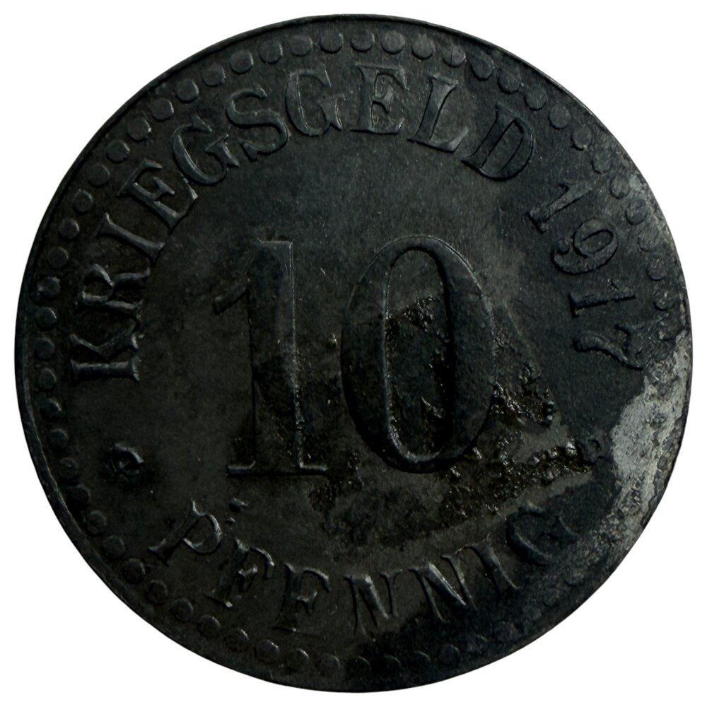 Германия, Германская империя, Кассель 10 пфеннигов 1917 г. (Zn)