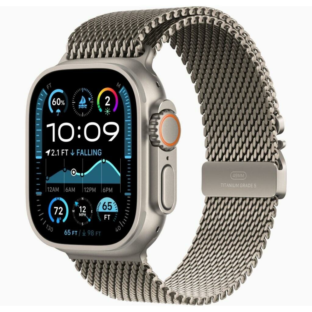 Умные часы Apple Watch Ultra 2 49mm, Natural Titanium Case With M Natural Milanese Loop