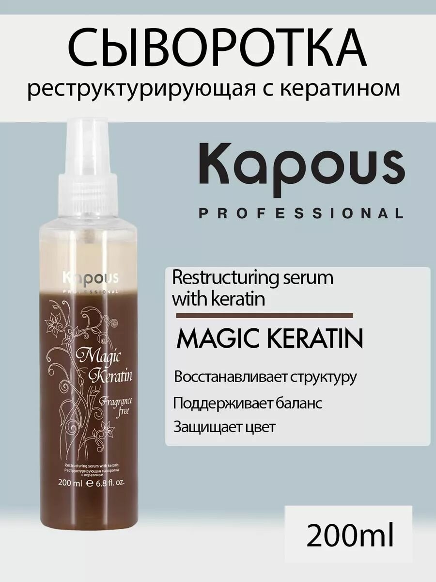Реструктурирующая сыворотка с кератином Magic Keratin, 200 мл