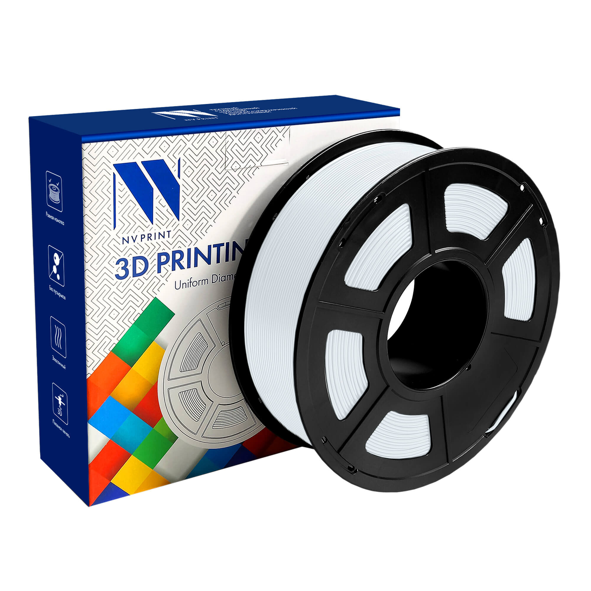 Филамент NV Print PCL (поликапролактон) белый для 3D печати диаметр 1.75мм  масса 1 кг