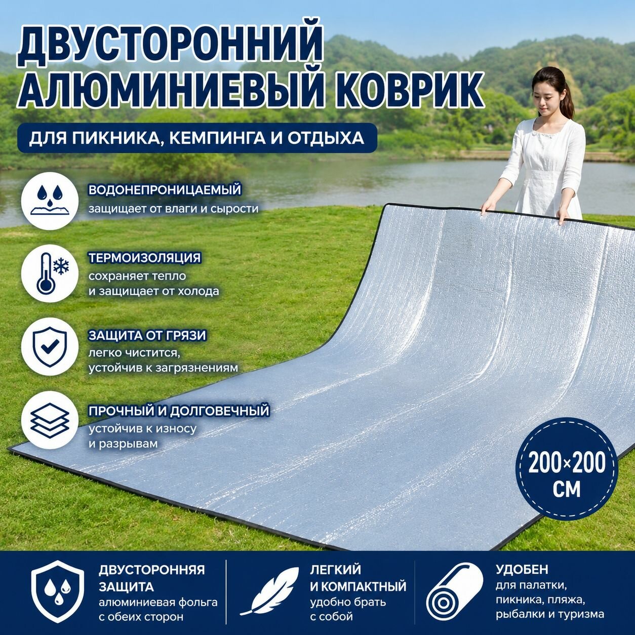 Пол для палатки 200*200 см