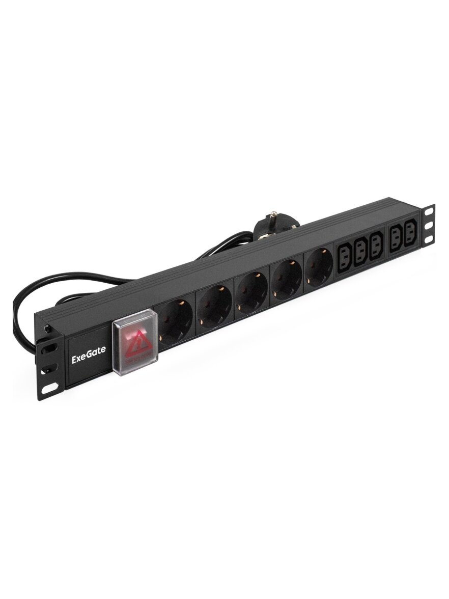 Блок розеток Exegate ServerPro PDU-19H009 Al-5C135S-EU2.5CU-SW (EX280867RUS)