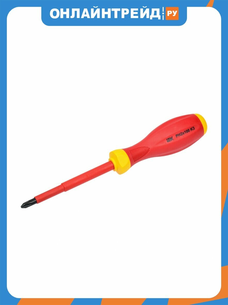 Отвертка диэлектрическая крестовая Iek Ph2х100мм K2 1000В ARMA2L 3 A2L3-SC30-K2-PH-20-100