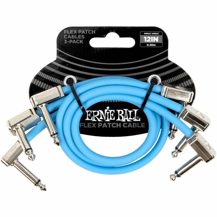 Кабель инструментальный, ERNIE BALL 646, Flex 3шт, 30,5см, угловой джеки