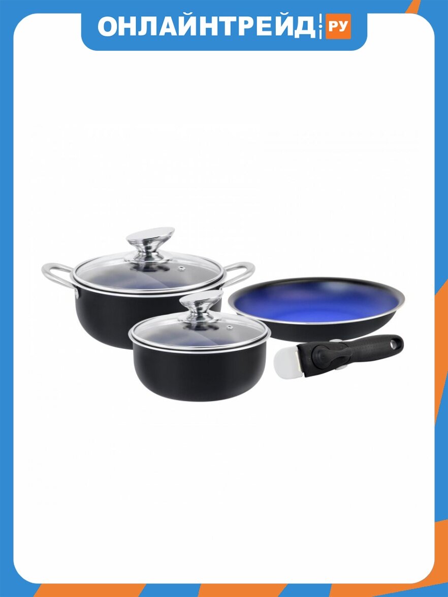 Набор посуды для приготовления Pomi D'oro Comodo set P640559, со съемной ручкой
