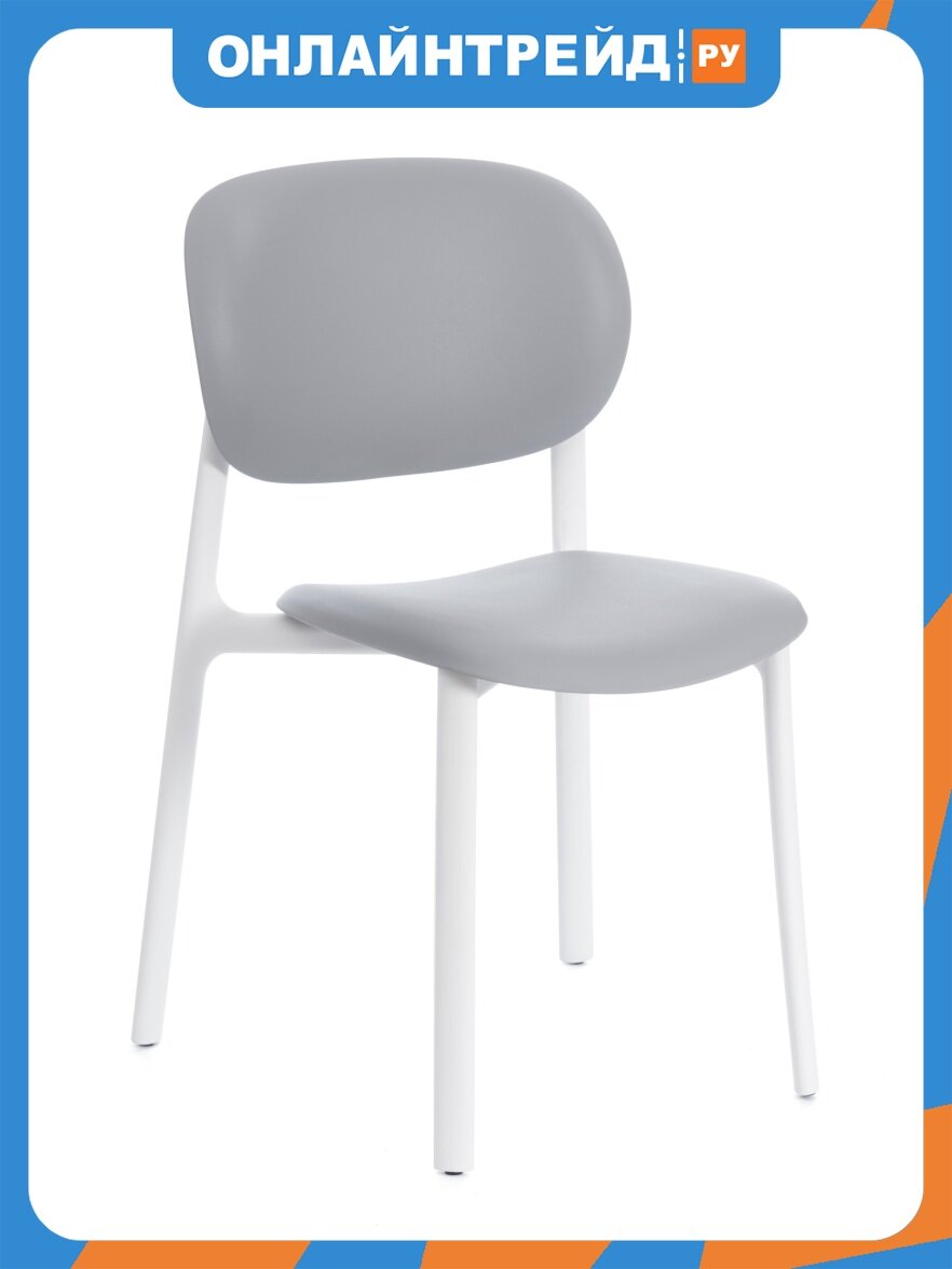 Стул Tetchair ADORE (mod. XRB-1025) пластик, серый/белый (grey/white), 41 х 53 х 81,5 см