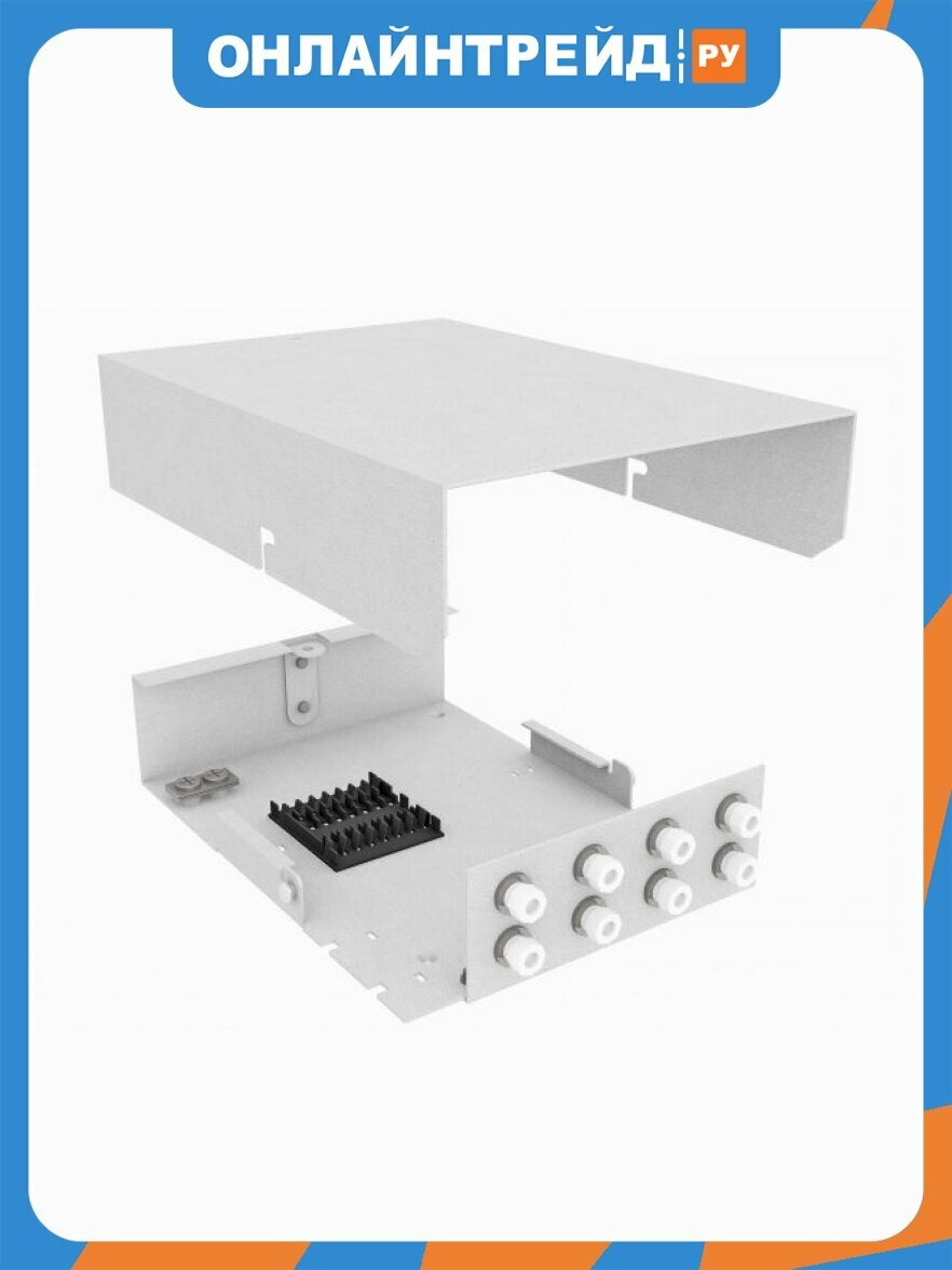 Кросс оптический Toplan , настенный, 8 FC/UPC адаптеров, MM (50/125), укомплектованный (КРНМ-Top-08FC/U-OM2-GY)