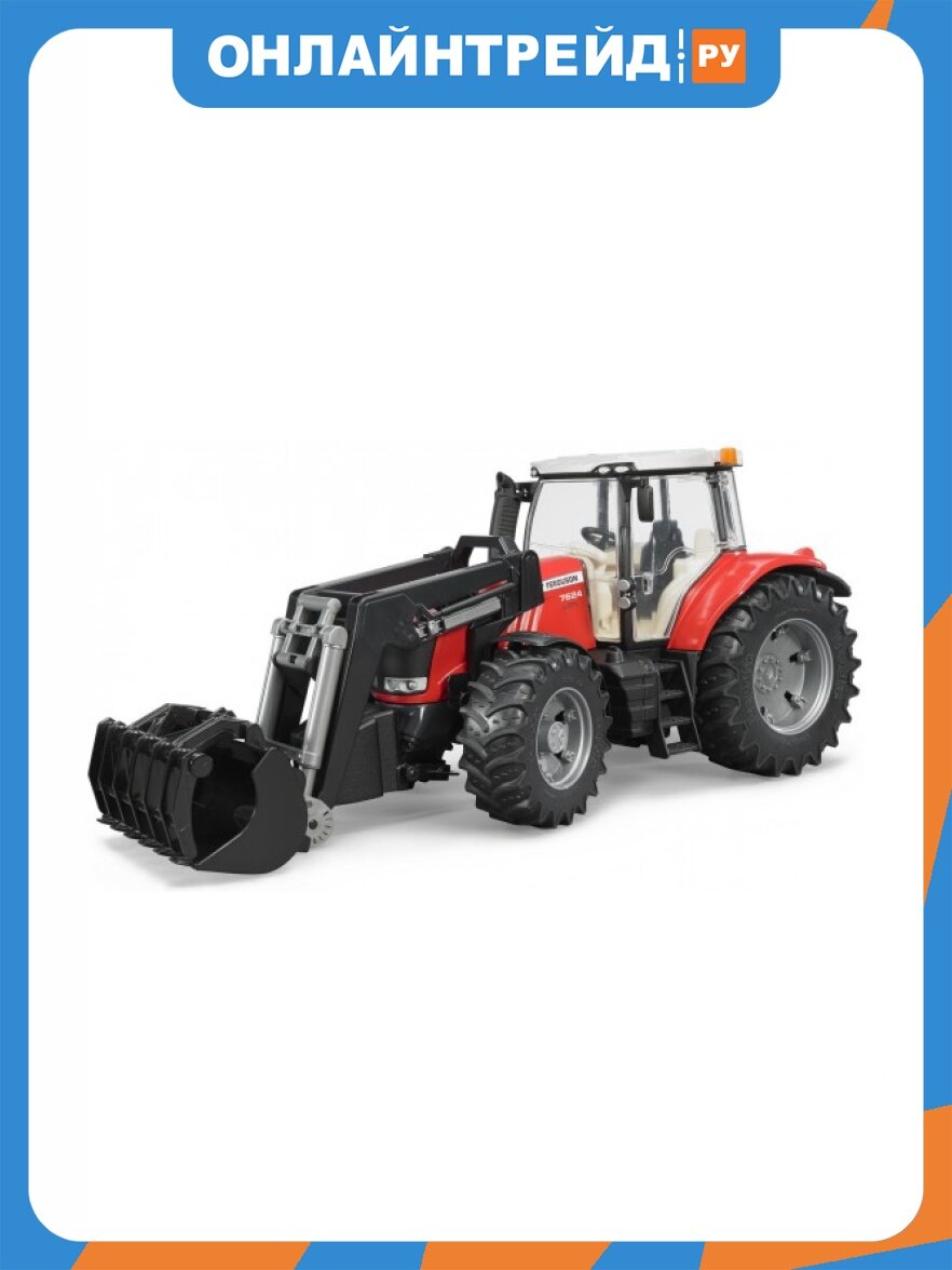 Масштабная модель Bruder 03-047 Трактор Massey Ferguson 7600 с погрузчиком