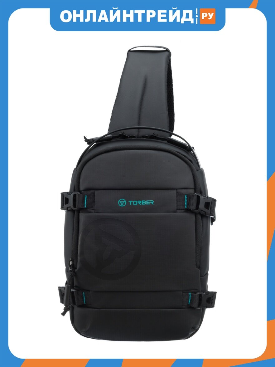 Рюкзак на одно плечо Torber Xtreme, чёрный, 20 х 8 х 31 см, 5л