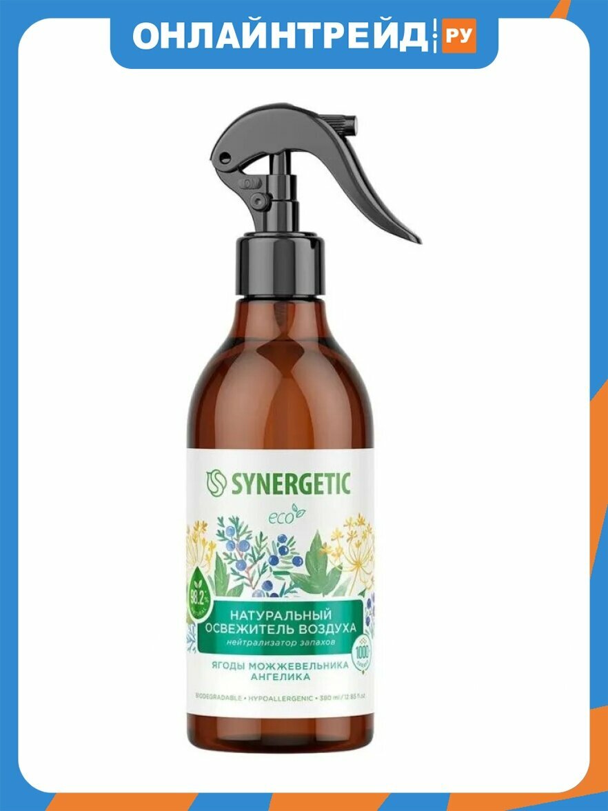 Освежитель воздуха Synergetic Ягоды можжевельника и ангелика, 380 мл