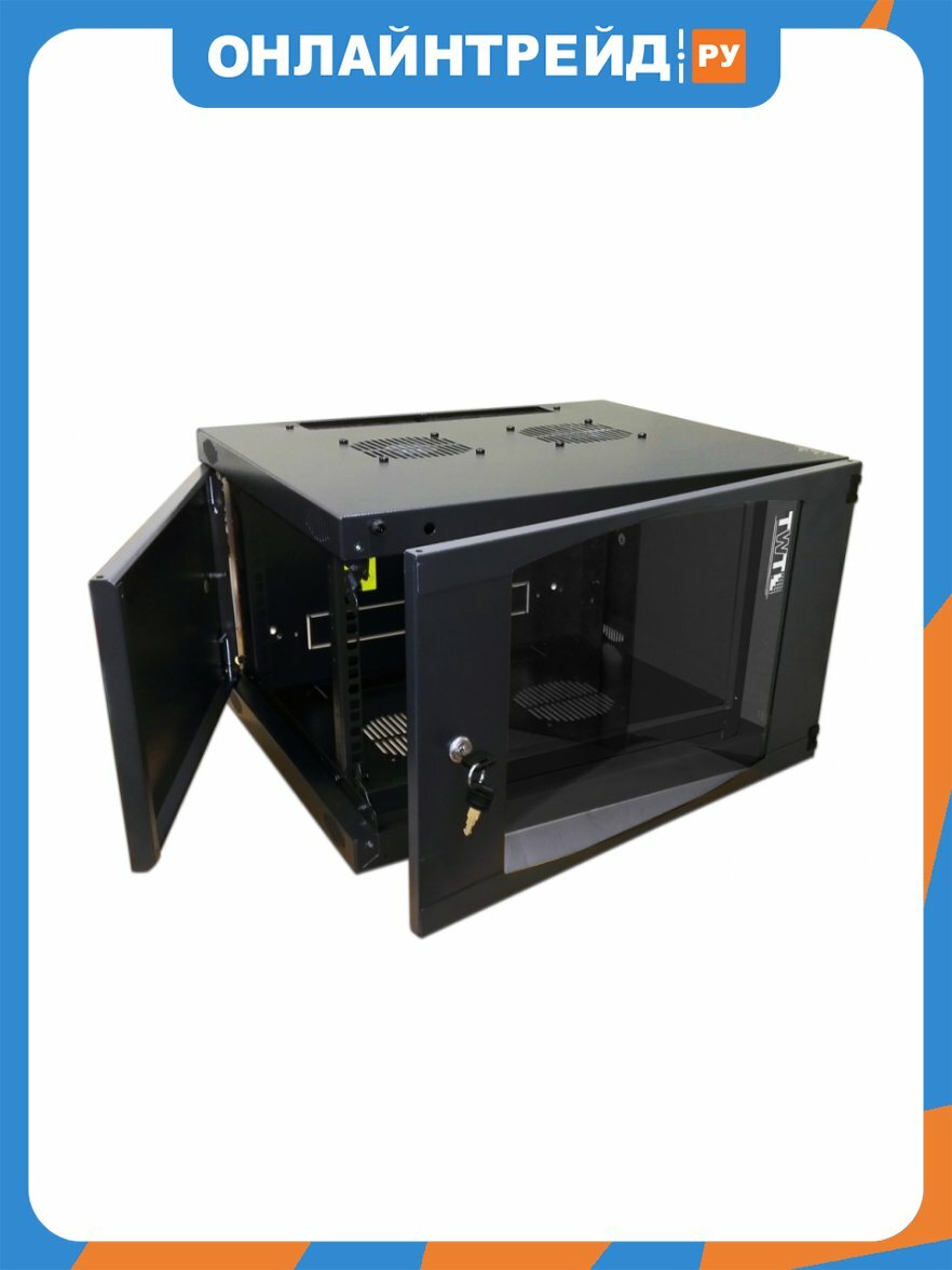 Шкаф настенный Lanmaster Next 19', 9U, 550x600, черный (TWT-CBWNG-9U-6X6-BK)