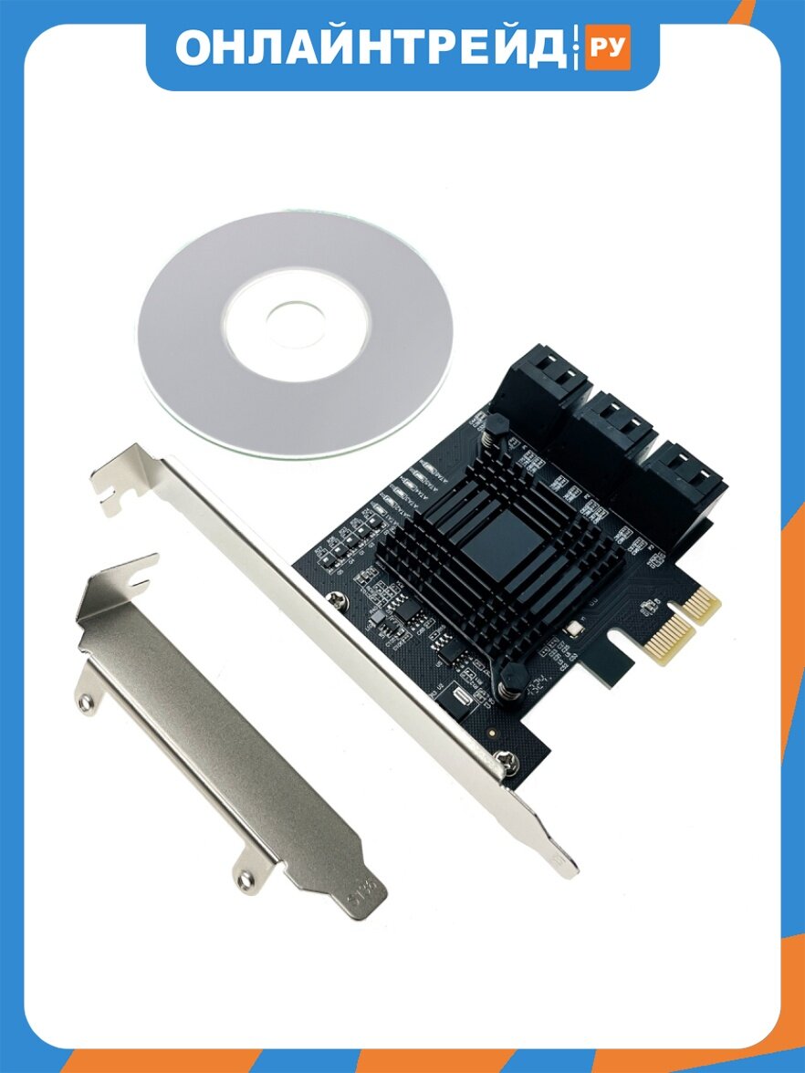 Контроллер Espada PCI-E PCIe6SATAJA SATA3 6port, чип JMB575 + ASM1061