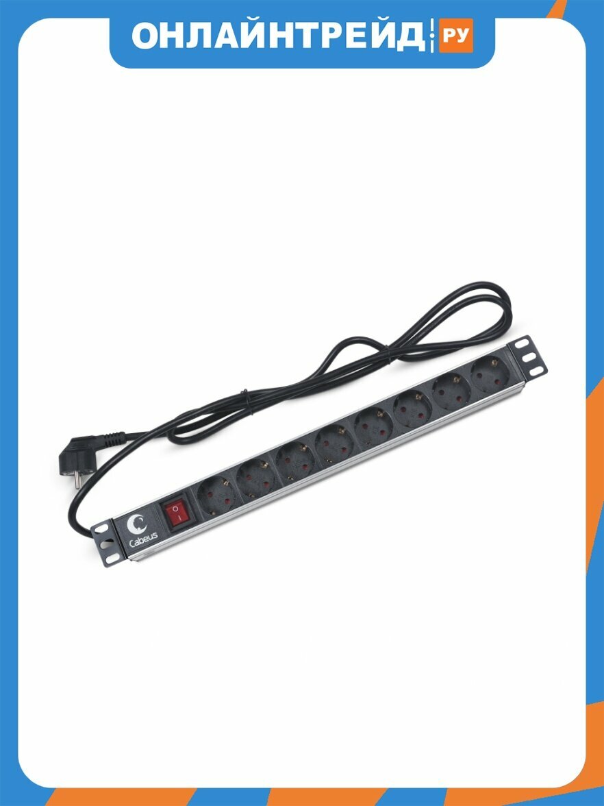 Блок розеток Cabeus PDU-8P-2EU 8шт, 1U, 19", 2м