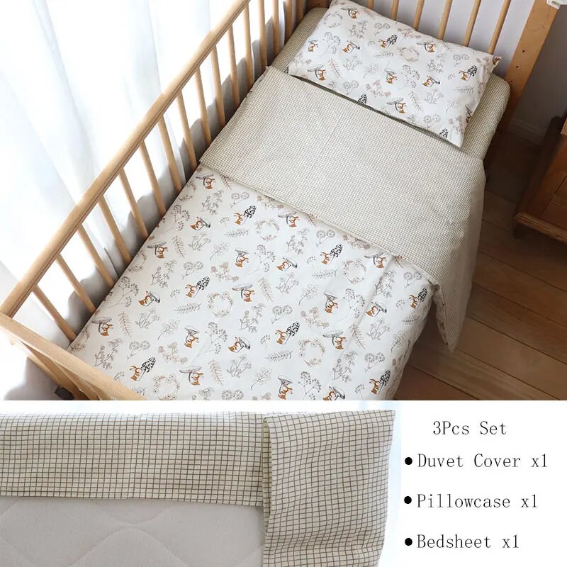 Комплект постельного белья Rising Baby 100% хлопок для детской кроватки MushroomFlat