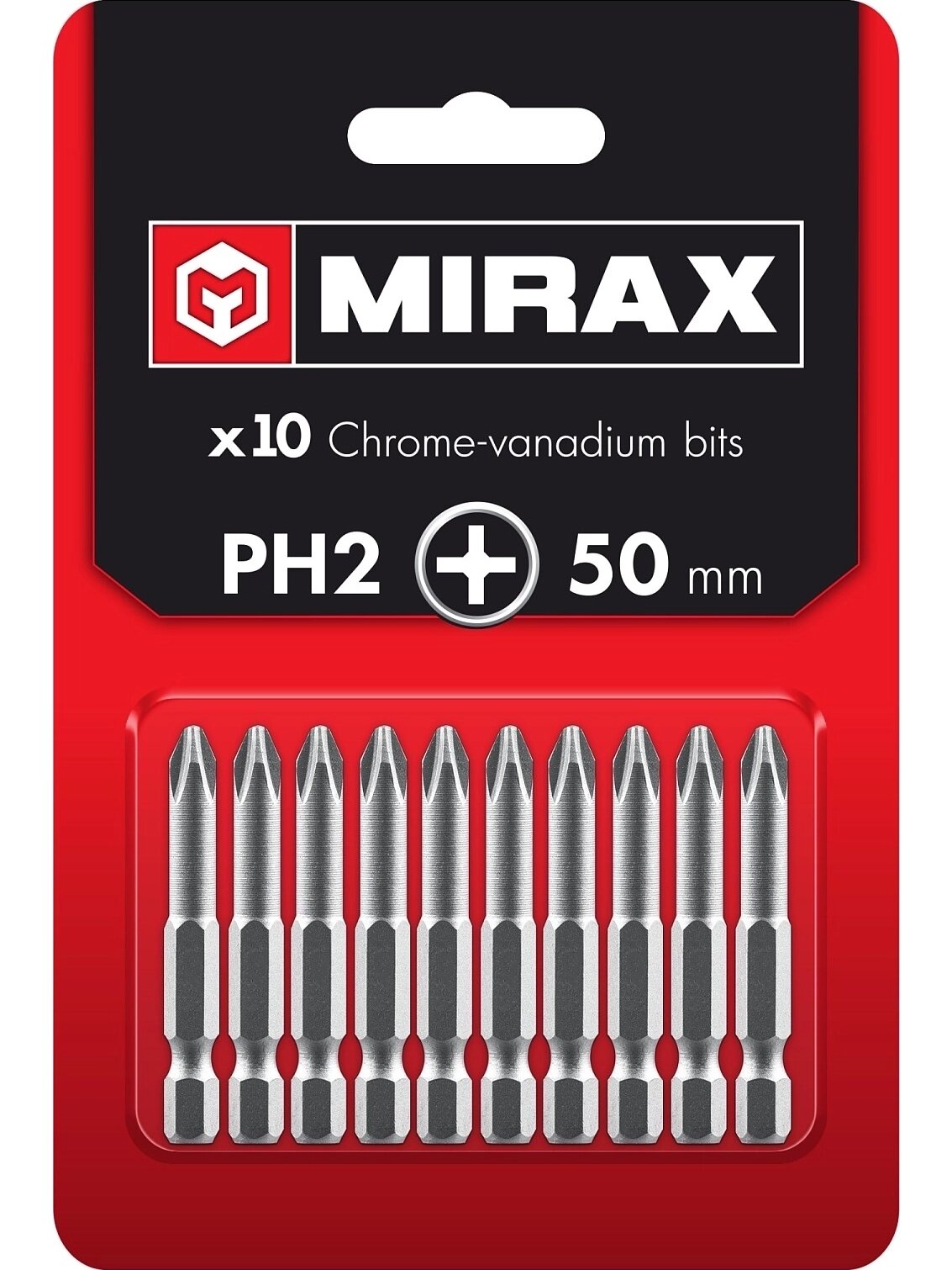 Биты MIRAX PH2, 50 мм, 10 шт