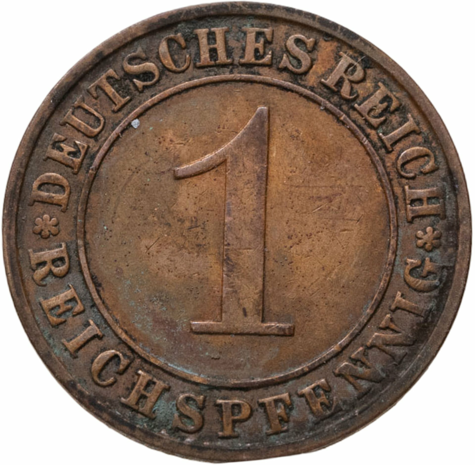 Германия 1 пфенниг рейхспфенниг 1929, знак монетного двора "A" — Берлин, Бронза, в сохранности VF