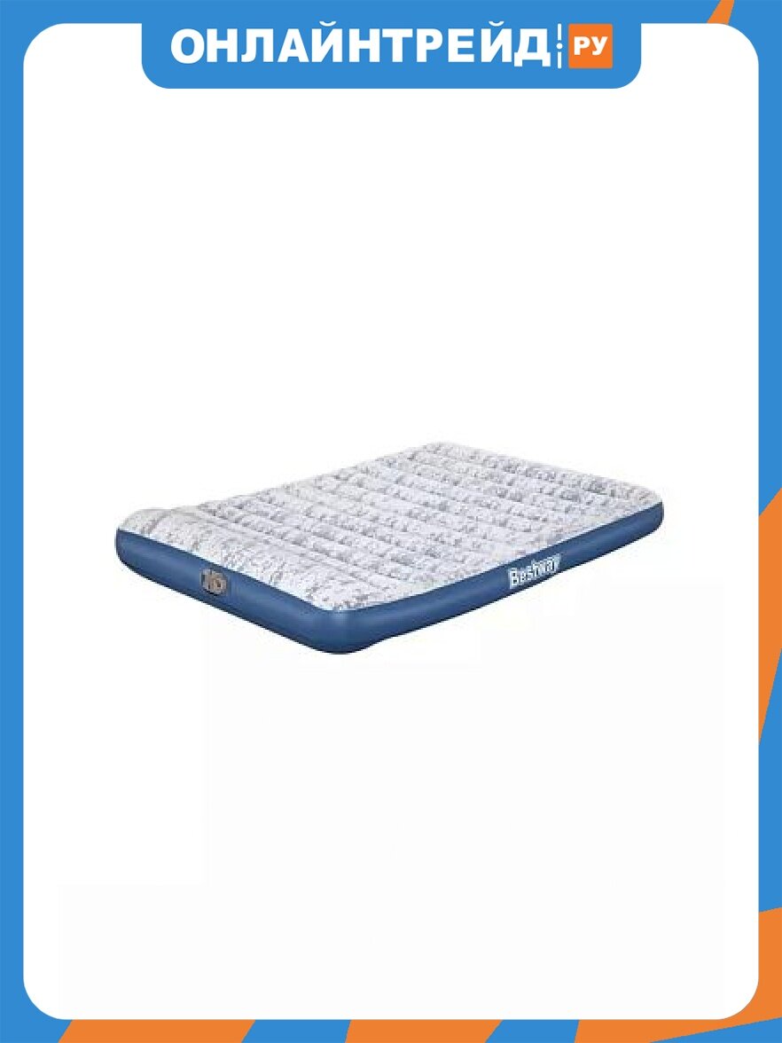 Кровать надувная Bestway 152х203х30см Fashion Flock с подголовником, встр. насос 220В, до 300кг, 67836 BW