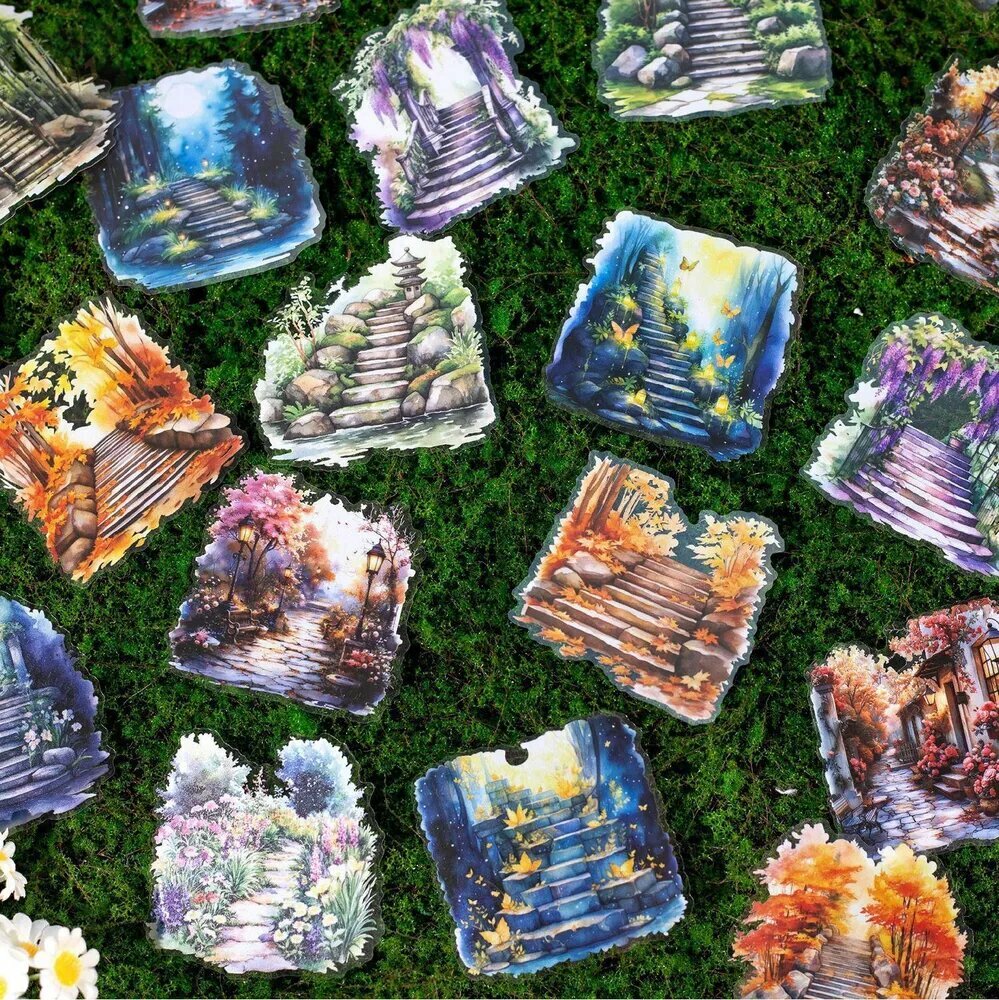Наклейки Mr.Paper "Nature trail", 10 шт, размер 70 мм * 70 мм — фото 1