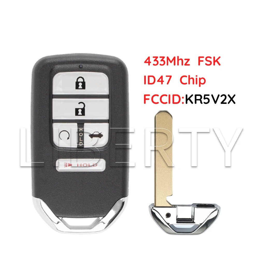 Пульт Honda City Civic CR-V ID47 433MHz FCCID: KR5V2X, HO-056