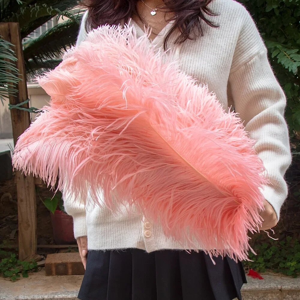 Страусиные перья WqlcraftS для поделок 15-55 см Розовый, 30-35cm 12-14inch, peach pink