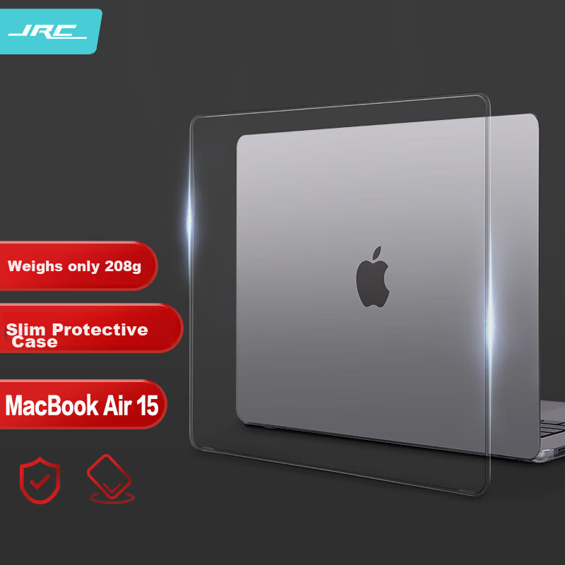 Jichuan защитный чехол для MacBook Air 15.3 дюйма M4 M3 M2 прозрачный тонкий устойчивый к царапинам и износу