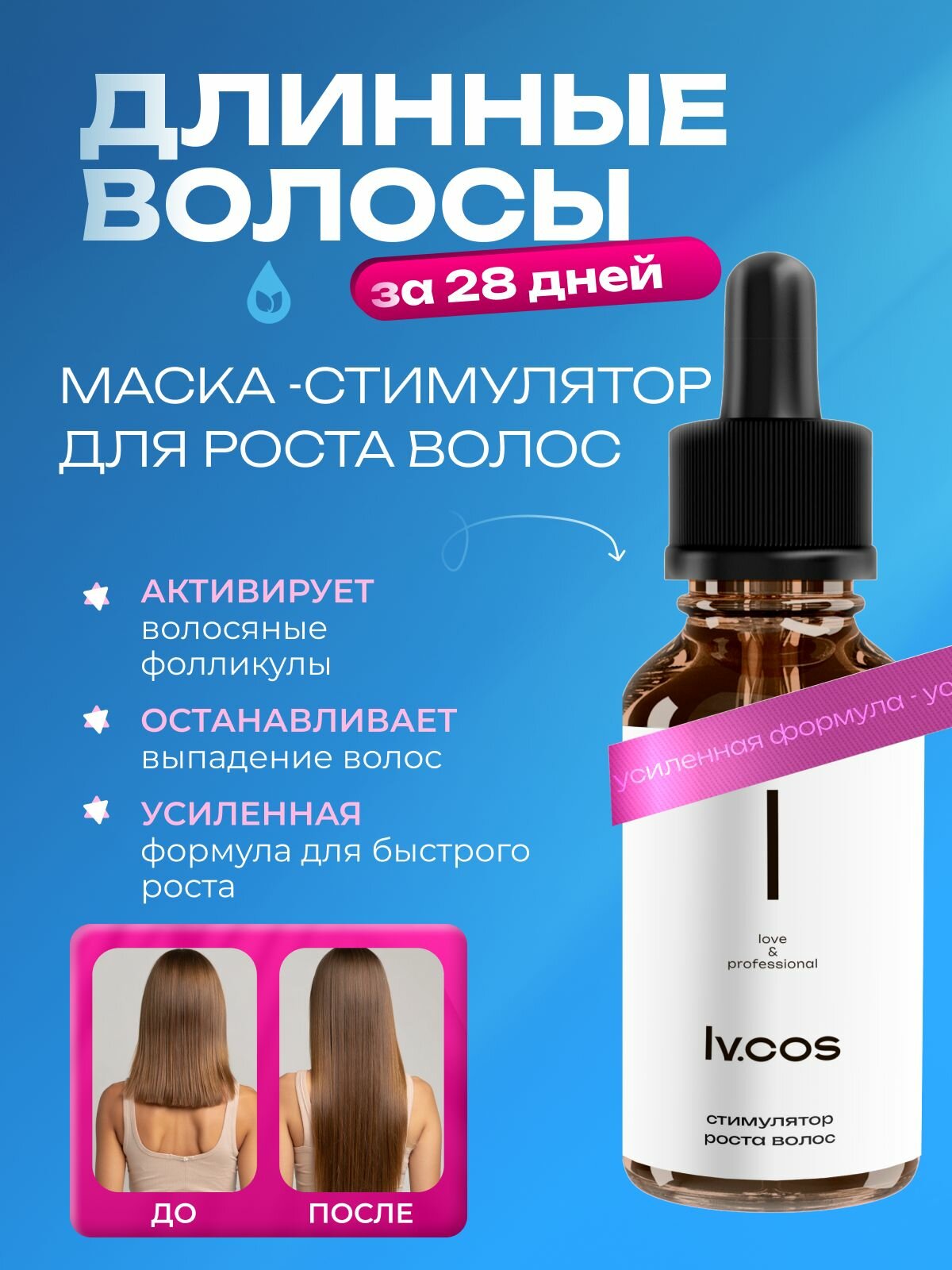Маска для роста волос с капиксилом стимулятор для роста, Iv.cos