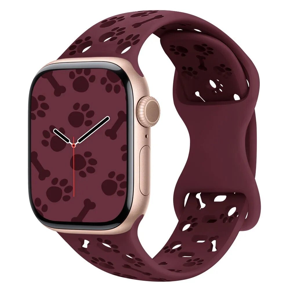 Силиконовый ремешок 38мм 40мм 41мм подходит для серий 1-9 / SE, Apple Watch Series 10 (42мм), браслета с рисунком собачьих когтей.