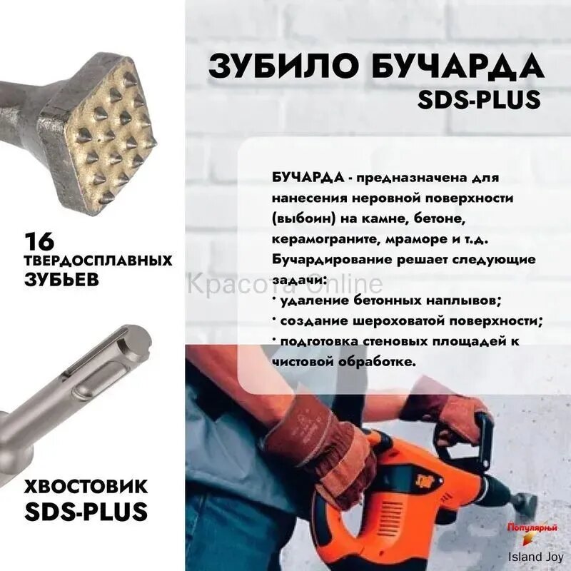 Зубило Бучарда SDS-Plus — фото 1