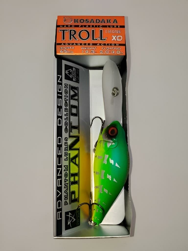 Воблер крэнк Kosadaka TROLL CRANK XD 65F плавающий крэнк для троллинга, 65мм, 14.3г, заглубление 2.0-4.0м,
