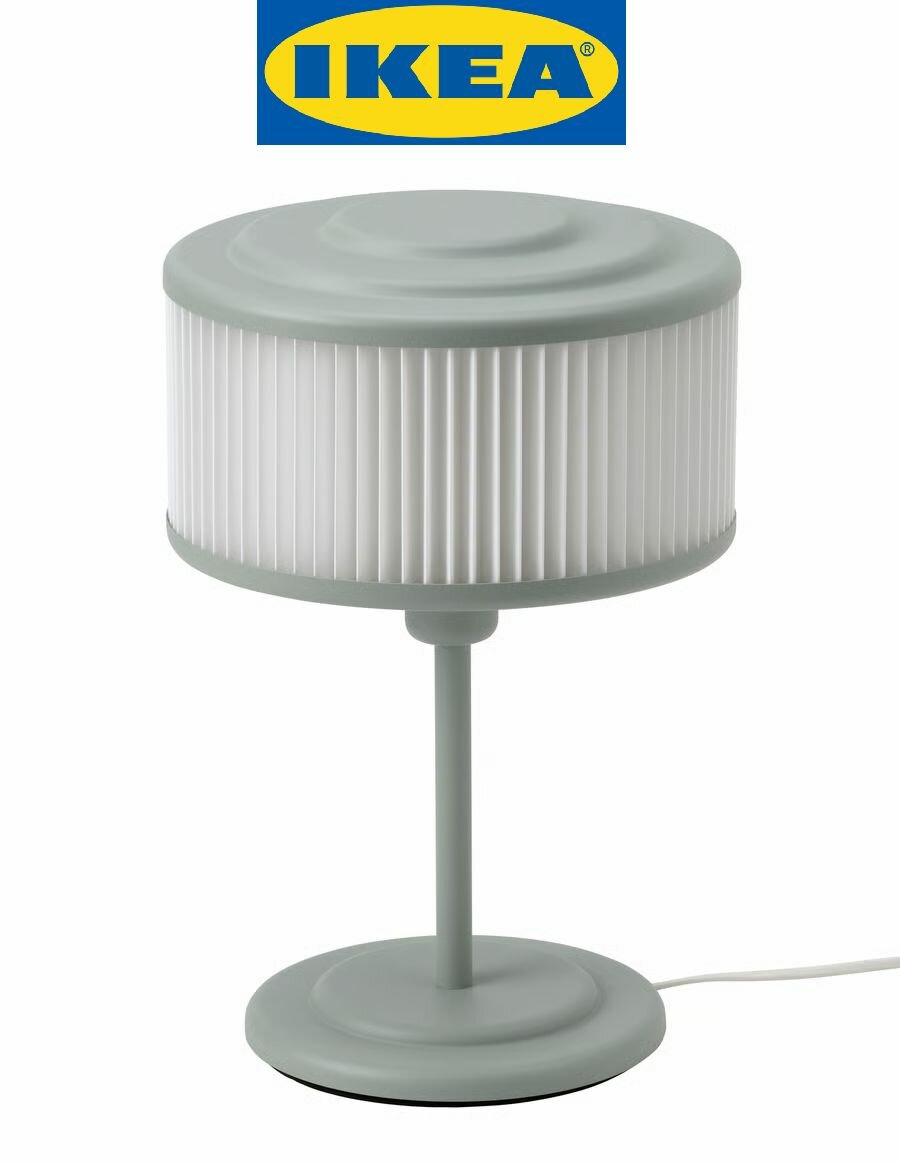 Лампа настольная IKEA REMTANG икеа REMTANG, серо-зелёный, сталь, пластик, высота 37 сантиметров, цоколь Е27
